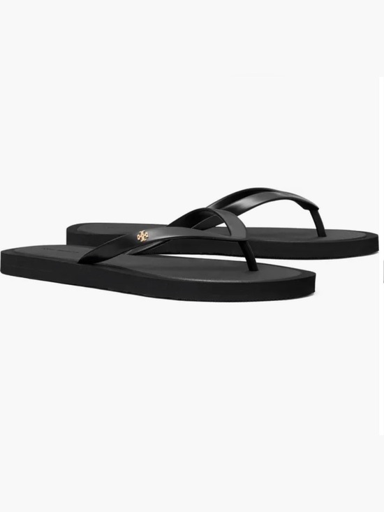 Tory Burch | Shoes | Tory Burch Kira Black Flip Flop Sandals With Gold ...